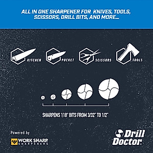 Drill Doctor X2 Drill Bit and Knife Sharpener With Removable Guide System
