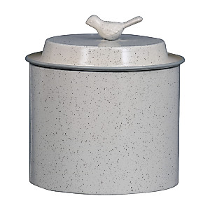 Foreside Home & Garden Off- White Enamel Metal Lidded Decorative Storage Trinket Box FDDD10075