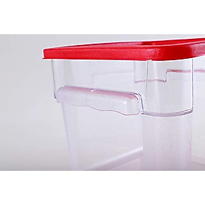 CMI 6 Qt Commercial Grade Square Food Storage Containers with Lids,Polycarbonate,Clear - Pack of 5