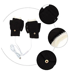 CLISPEED 1 Set Heated Gloves USB Warming Gloves Electric Warming Gloves Skiing Snowboarding Gloves Thermal Gloves Men Rechargeable Hand Warmers Sport Gloves Windproof Warm Gloves Hand Coat