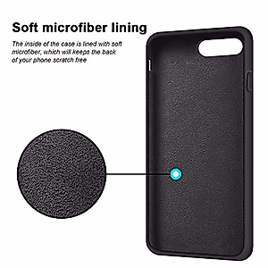 Anuck iPhone 8 Plus Case, iPhone 7 Plus Case, Soft Silicone Gel Rubber Bumper Case Microfiber Lining Hard Shell Shockproof Full-Body Protective Case Cover for iPhone 7 Plus /8 Plus 5.5" - T Black