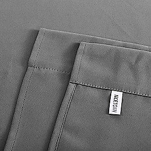 NICETOWN Tie Up Curtain for Kitchen - Roman Shade for Window Thermal Insulated Energy Saving Rod Pocket Short Curtain Panel for Camper RV, Silver Grey, W46 X L63, 1 Piece