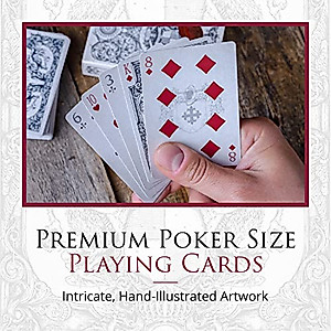 Medieval Playing Cards - Professional Poker Cards in Period-Authentic Middle Ages Designs - Black Edition - Great for Magic, Cardistry, Gameplay - Deck of Cards for Kids & Adults Free Card Game E-book