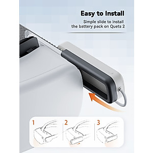 MOJOXR 4000mAh Battery Pack Accessories Compatible with Quest 2, Rechargeable Power Bank Extended 2hrs Extra Playtime, Fit for The Quest 2 Soft&Elite Strap and Most 3rd-Party Head Strap