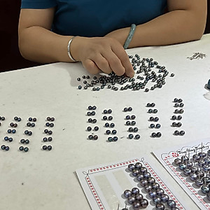 Alevel 4-8mm Freshwater Cultured Black Pearl, 925 Sterling Silver Stud Earrings 5 Sets, Women Gifts