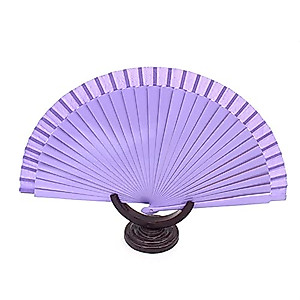ONILA Folding Hand Fan Solid Color Folding Fans Dance Wedding Party Lace Fans Plastic Silk Folding Hand Held Fan Home Decoration Handmade Fan Gifts Handheld Fans (Color : 3)