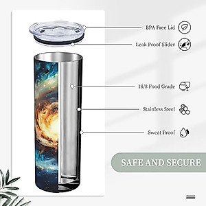 Tangopi Space Cloud Galaxy 20 oz Tumbler with Lid and Straw Insulated Travel Coffee Mug Reusable Spill Proof Coffee Cups Stainless Steel Water Bottle for Hot and Cold Drinks