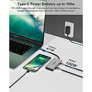 INTPW USB C to VGA Adapter, USB-C to HDMI 4K Multiport Adapter for MacBook Pro/MacBook Air/ipad Pro/Dell XPS/Nintendo Switch with Thunderbolt 3 Port