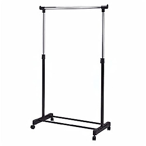 EYHLKM Adjustable Rolling Clothes Hanger Coat Rack Floor Hanger Storage Wardrobe Clothing Drying Racks with Shoe Rack