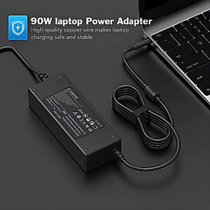 90W Power Cord for HP Pavilion All-in-One Desktop Charger HP 18'' 19'' 20" 21" 32" HP Pavilion (N193) 20" 23'' PC 18-5110 19-2304 20-B010 20-B013W Monitor Charger Gaming Power Supply