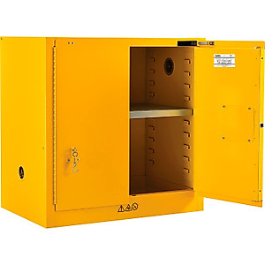 Global Industrial Flammable Cabinet, Self Close Single Door, 22 Gallon, 35"Wx33"Dx35"H