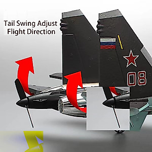 OTXKOO RC Plane Remote Control Airplane RTF 4CH Tail Motor 3D / 6D Stunt Function SU35 Jet Aircraft with Hobby Model 2 Left Hand Throttle