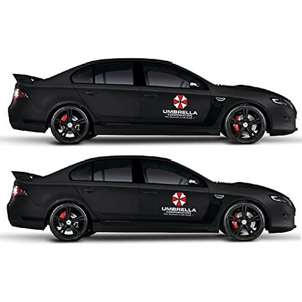 2pcs Umbrella Corporation Sticker Decal Aufkleber 50x36cm Zombie Outbreak Response Team JDM Auto Laptop Domo Kun