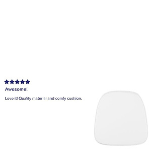 Flash Furniture Soft Snow White Fabric Chiavari Chair Cushion