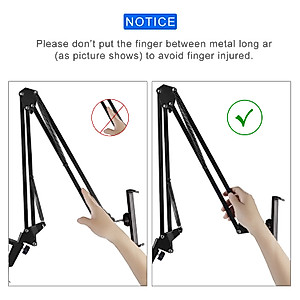 Tablet Arm Mount Stand Holder, Nintendo Switch Stand with Sturdy Aluminum Arm for iPad,iPad air,iphoneX,iphone 8/7,Samsung Galaxy