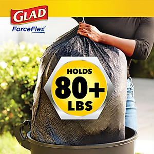 GLAD ForceFlex Large Drawstring Trash Bags, 30 Gallon Black Trash Bags for Large Kitchen Trash Can, Mountain Air Scent to Eliminate Odors, 50 Count (Package May Vary)