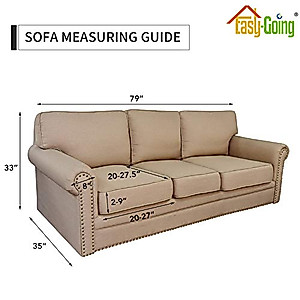 Easy-Going Couch Cover, Stretch Sofa Cover with 3 Cushion Covers, Washable Spandex Jacquard Fabric, Elastic Furniture Protector for Pets, Kid (Large, Dark Gray)