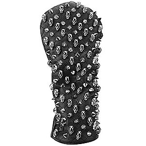 Black Skull Rivet Covers,Waterproof PU Wood Protective Cover Accessory(L)
