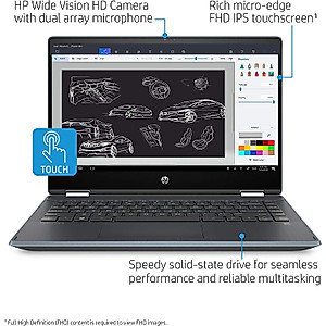 HP 2020 Pavilion x360 14" FHD WLED Touchscreen 2-in-1 Convertible Laptop, Intel Core i5-1035G1 up to 3.6GHz, 8GB DDR4, 256GB SSD, 802.11ac, Bluetooth, Webcam, HDMI, Windows 10,Cloud Blue