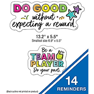 Carson Dellosa Kind Vibes Motivational Mini Bulletin Board Set—Kindness Counts Header with Inspirational Messages, Homeschool or Classroom Decor (15 pc)