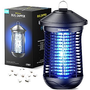 Minimoon Bug Zapper Outdoor 4000V Electric Mosquito Zapper Plug-in Fly Zapper with 18w Replaceable Bulb,5.9 FT Power Cord, Fly Traps Outdoor for Backyard Patio Balcony Garage