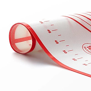 Jin Yue Silicone Baking Mat Kneading Mat Roll out the dough on a baking sheet. Pizza, pasta, bread, cookies No discoloration. Non-slip bottom Good, practical & durable, Red, 16x20x0.02inch