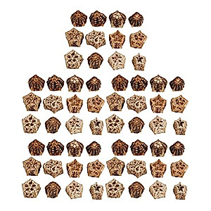 Pssopp Bird Chewing Blocks Toy,Decorative Dried Nut Wood Bird Block Toys Decorative Five Pointed Bird Toy for Bird Supplies Hamsters Totoros Rabbits