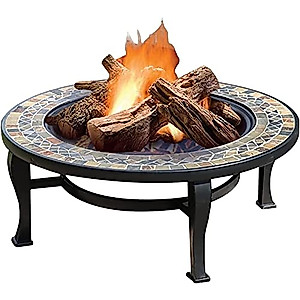 LEAYAN Garden Fire Pit Grill Bowl Grill Barbecue Rack Outdoor Fire Pit Garden Wood Burning Fire Bowl, Portable Outdoor Heating Fireplace, Used for Outdoor Cooking and Campfire