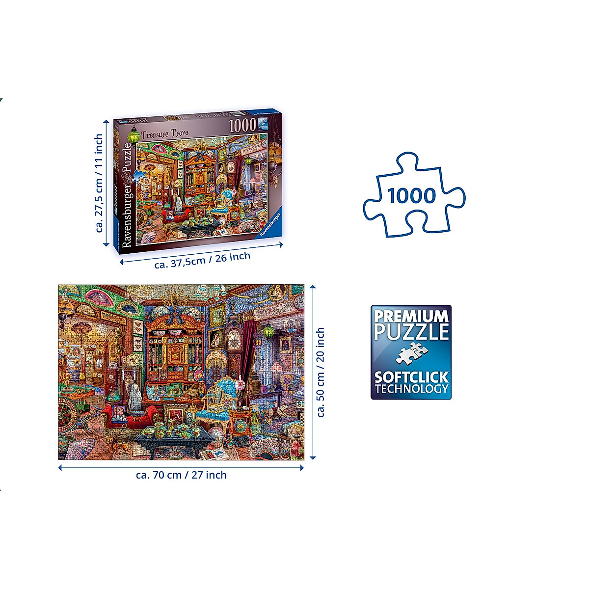 Ravensburger Aimee Stewart Treasure Trove 1000 Piece Jigsaw Puzzles for Adults and Kids Age 12 and Up