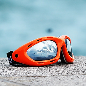 Jettribe Classic Orange Floating Frame Goggles | Smoke Tint Vented Lens PWC Jetski Racing