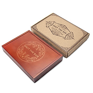 AMEROUS Shut The Box Dice Game，Wooden Board Table Math Game with Lid - 6 Dice - Gift Package - Rules, Classic Board Game for Kids Adults, Family