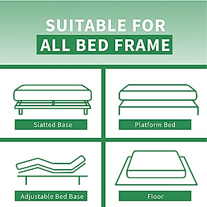 Dyonery 8 Inch Twin XL Memory Foam Mattress, Cooling Green Tea Gel Mattress in a Box, Rayon Mattress for Breathable Sleep, Made in USA, Certipur-Us Certified, Medium Mattress, 38x80x8”