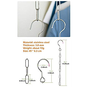 Falytemow Stainless Steel Space Saving Hanger Chains Magic Hangers Closet Space Saver Hanger Organizer Cascading Hangers Gain 80% More Space Set of 10