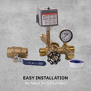 Plumb eeze Pressure Tank Installation Kit with 1" Brass Union tank tee to fit most pressure tanks with diameters up to 16"