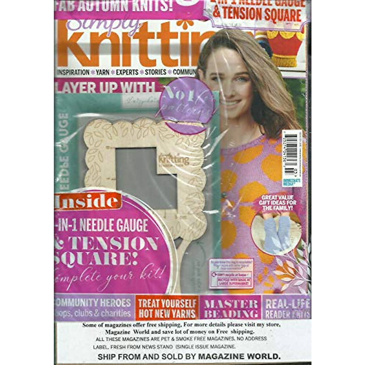 SIMPLY KNITTINGMAGAZINE, FAB AUTUMN KNITS ! ISSUE, 2020 NO. 203 FREE GIFTS