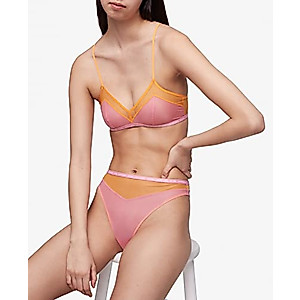 Calvin Klein Women's CK One Sheer Pride High Waist Tanga, Orange Juice, Large