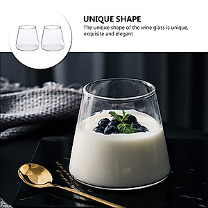 Yardwe 2 Pcs Mount Fuji Glass Cups, Transparent Mountain Shape Whiskey Glasses, Borosilicate Glass Mug for Milk Coffee Beer Whisky Cocktail (300 ml, 3.5 x 3.1 Inch)