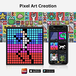 Divoom TimeBox Evo -- Pixel Art Bluetooth Speaker with 16x16 LED Display APP Control - Cool Animation Frame & Gaming Room Setup & Bedside Alarm Clock- Black
