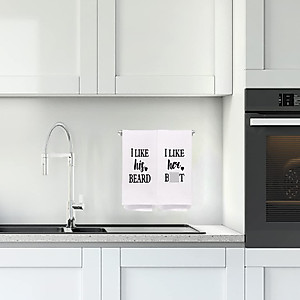 NEGIGA I Love His I Like Her Bath Towels 24x16 Inch Set of 2,Funny Couple Towels Decor Decorative Dish Hand Tea Bath Towels for Kitchen Bathroom,Wedding Valentine’s Day Gifts