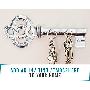 Comfify Decorative Wall Mounted Key Holder - Multiple Key Hooks Rack for Entryway - Hand Cast Aluminum Key Shaped - Modern Theme - Polished Finish - with Screws and Anchors