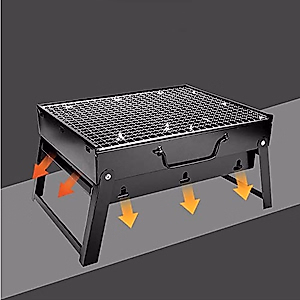 JINDAO-URG Barbecue Grill, Folding Portable Charcoal Barbecue Table, Barbecue Brush, Camping Grill Stove, Camp Stove, Garden Outdoor Cooking Fun, Barbecue Tools Set 3-5 People URG