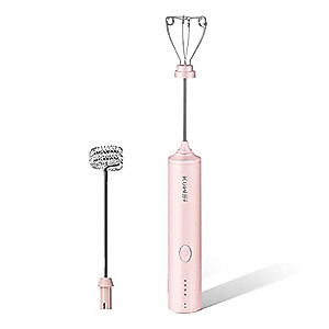jdfkdskndvkrc Hand Blender Handheld Egg Beater Electric Foam Maker Kits 4 Speed One button Control Kitchen Handheld Pink