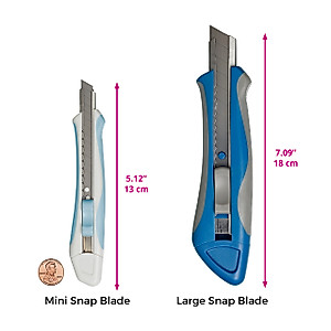 ECR4Kids Cutting Edge Ultra-Grip Retractable Utility Knife - Heavy Duty Box Cutter, Blue