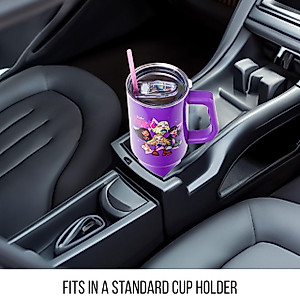 Silver Buffalo Bratz Featuring Cloe, Yasmin, Jade, and Sasha Stainless Steel Tumbler with Handle and Straw, Fits in Standard Cup Holder, 40 Ounces