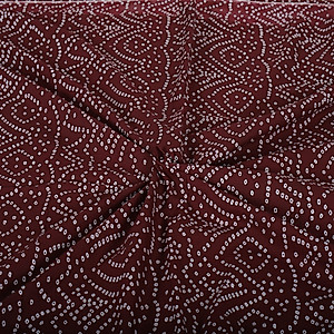 Trade Star Beautiful Hand Block Print Fabric for Dressmaking Ethnic 100% Cotton 3 Yard Tye Dye Pattern Fabric for Kurtis Boho Fabric for Crafting Fall Decor Throw Fabric (Pattern 1, 3 Yard)