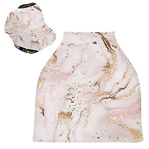 Nursing Cover Breastfeeding Scarf Rose Gold Glitter Marble- Baby Car Seat Covers, Stroller Cover, Carseat Canopy (2na7a)