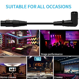 Oluote XLR Microphone Cable, XLR Male to Right Angle Female Cable 3 PIN XLR to XLR Cable XLR Mic Patch Audio Cable Cord (0.650)