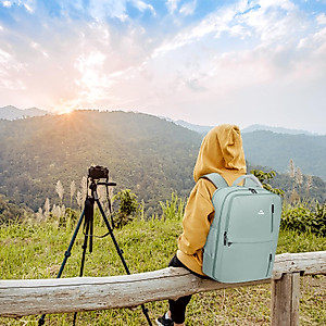 MATEIN Carry on Backpack for Women, 40L Large Travel Laptop Backpacks with USB Charge Port, Airline Approved Water Resistant Luggage College Weekender Overnight Bag Fits 17.3 Inch Notebook, Light Blue