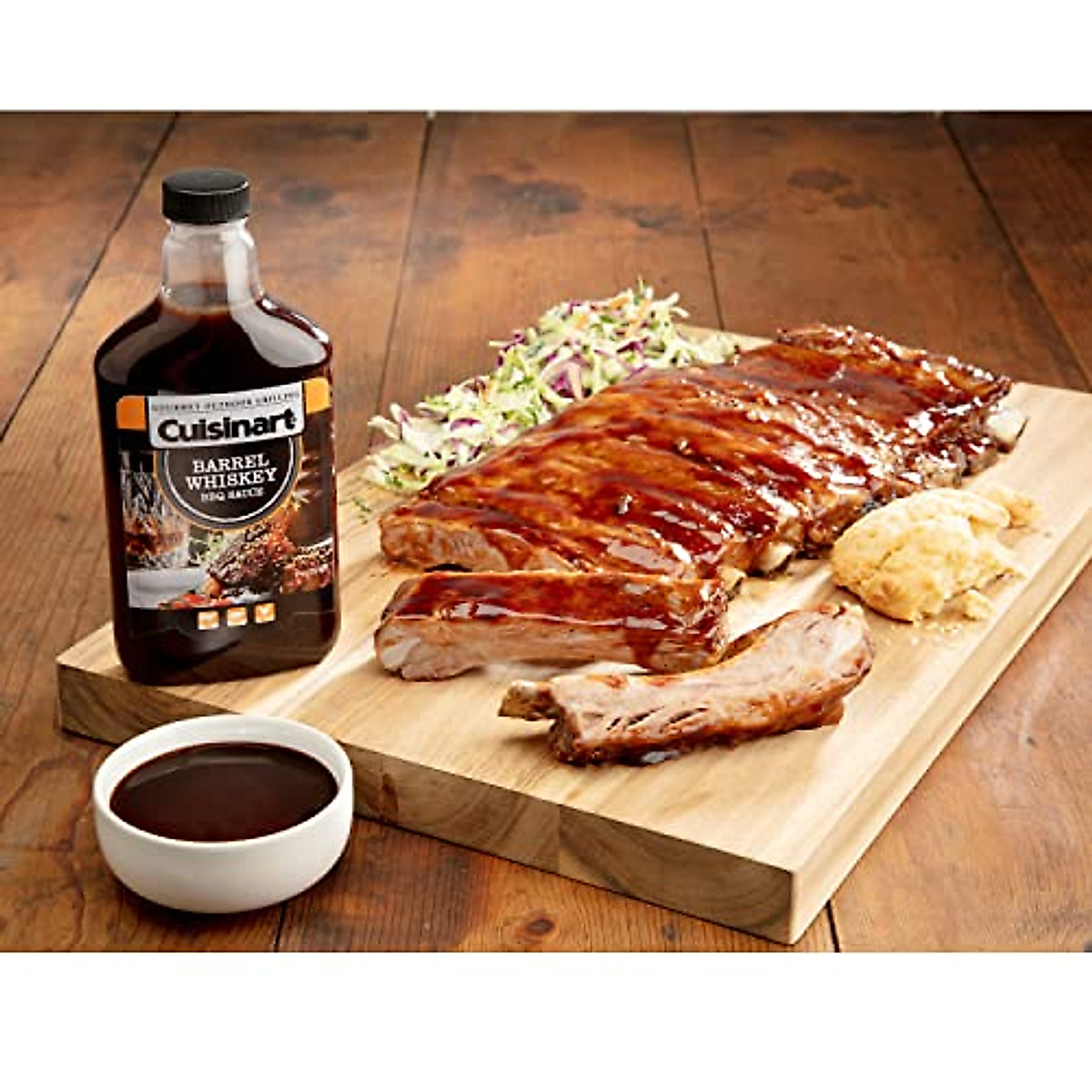 Cuisinart CGBS-010 Barrel Whiskey BBQ, Premium Flavor and Blend for Marinade, Dip, Sauce or Glaze, Perfect with Brisket, Ribs, Chicken, Pork Chops & French Fries, 13 oz Bottle (Pack of 2)