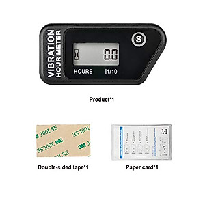 HonorMeet Digital Hour Meter for Lawn Mower,Maintenance Hours Counter by Vibration Activate for Gas/Diesel Powered Garden Tractor Generator Compressor Chainsaw Motorcycle Outboard Motor etc.